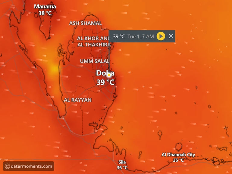Sunny Skies with Highs Up to 44°C: Doha Weather, July 1