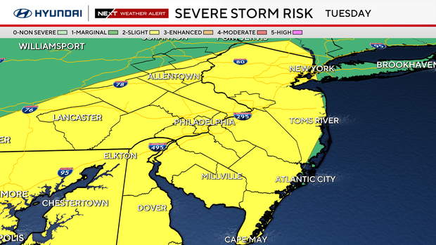 Severe storms on Tuesday in Philadelphia region to bring heavy rain ...