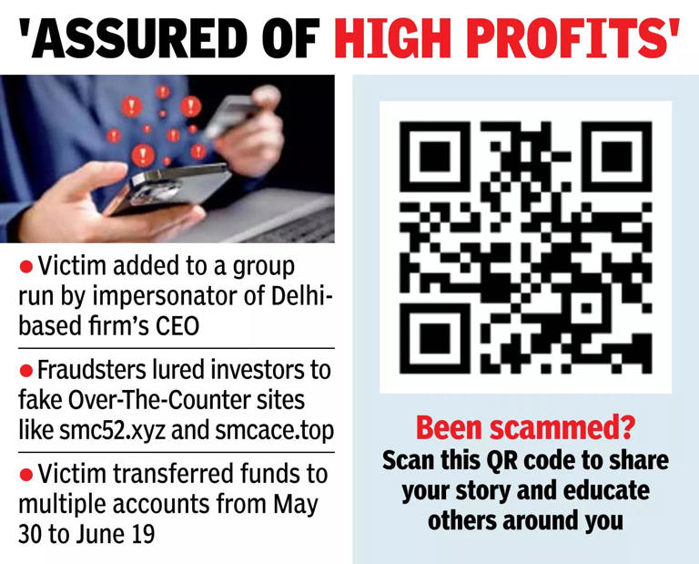 Cyber fraudsters duped former techie of Rs 3 crore using fake stock ...