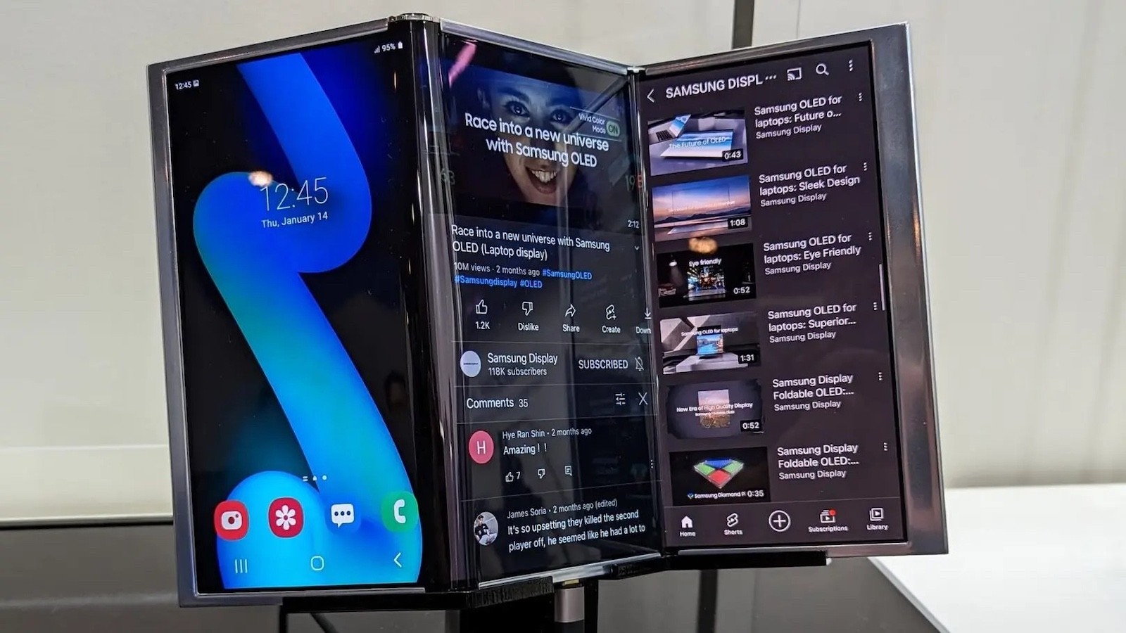 Smartphone Samsung pliable à 3 vantaux, du nouveau