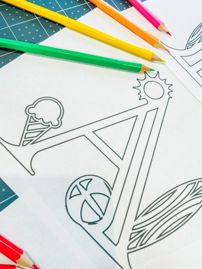 ABC Beach Coloring Alphabet Letters And Numbers