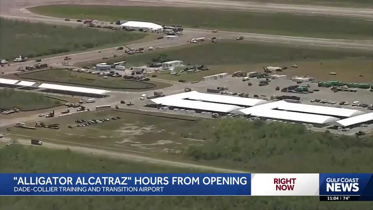 Trump visits site of new 'Alligator Alcatraz' immigration detention ...