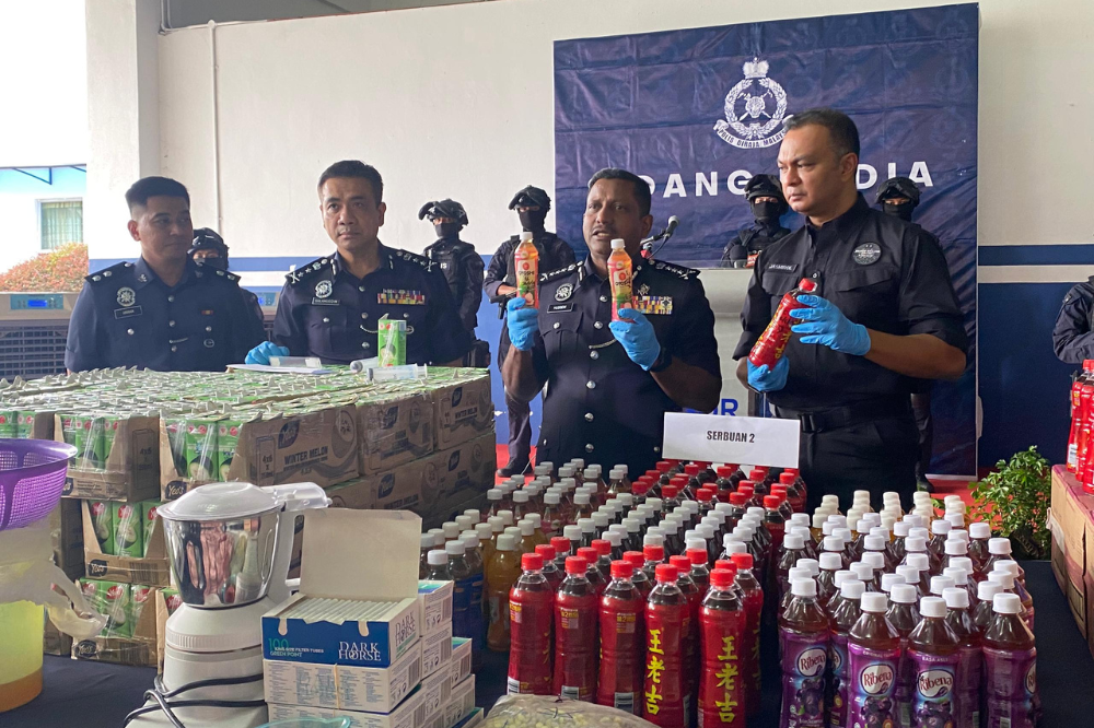 Police smash major MDMA "juice" syndicate, seize RM5 million in drugs