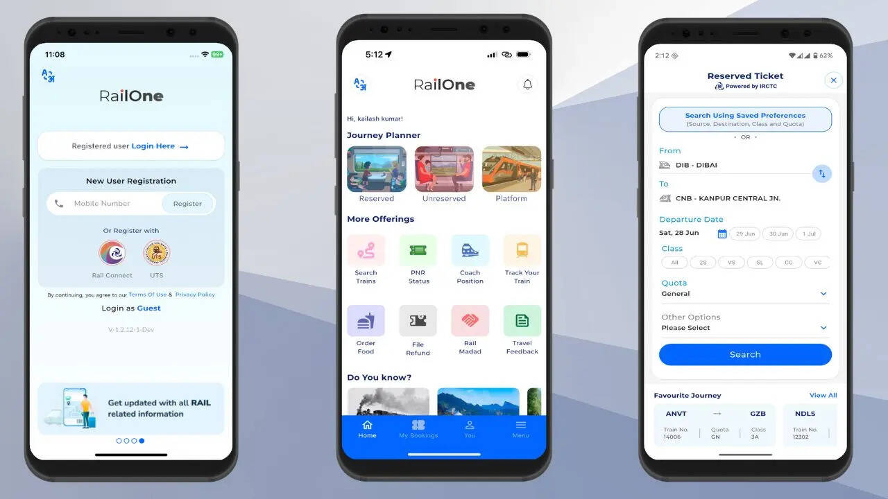 Indian Railways Brings RailOne: All In One App For Ticket Booking ...