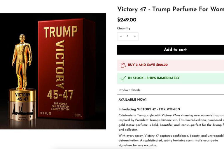 Trump flogs 'victory' fragrances sparking backlash over 'boring ...