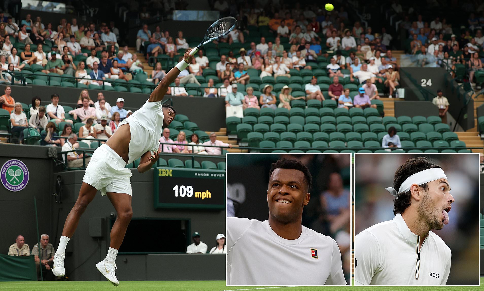 Wimbledon's fastest EVER server! 6'8' French star Giovanni Mpetshi ...