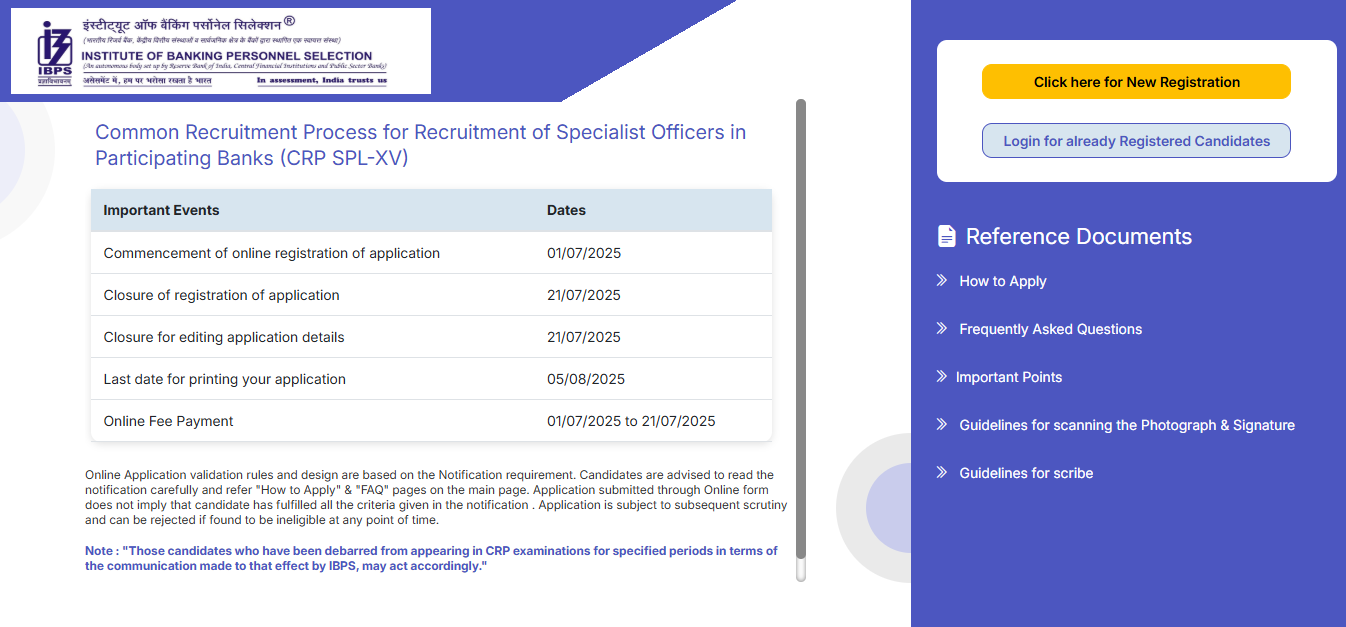 IBPS SO application starts at ibps.in: Direct link to register for over ...