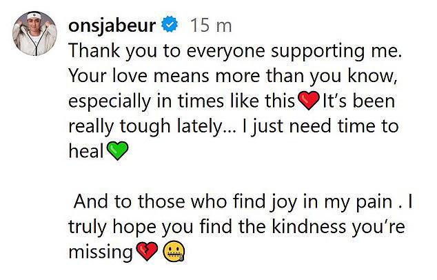 Two-time Wimbledon finalist Ons Jabeur breaks silence after retiring in tears