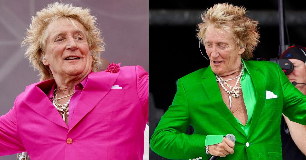 Rod Stewart, 80, Steals the Show With His Colorful Outfits as He ...