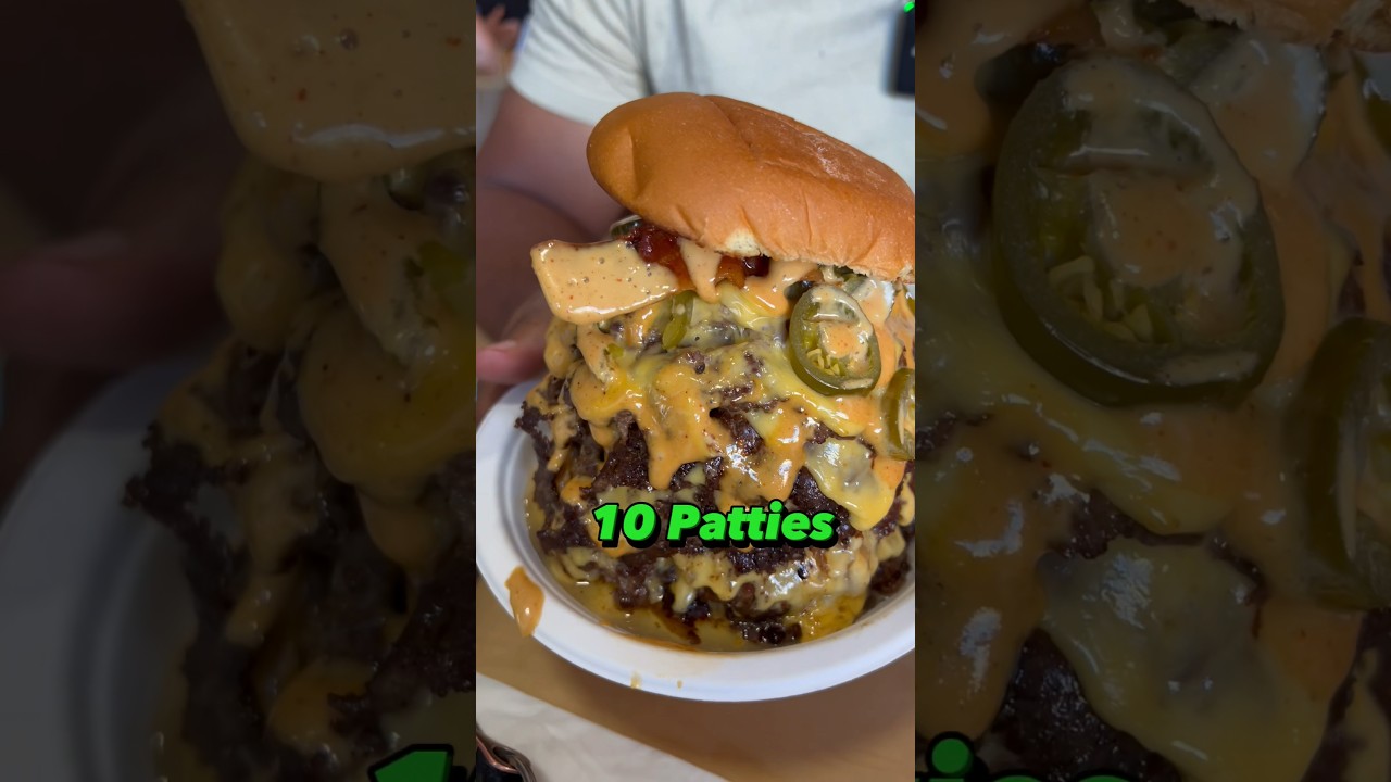 10 Patty Bacon Cheeseburger Challenge