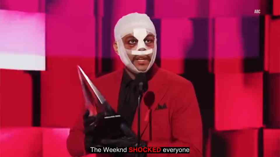 What is The Weeknd doing to his face