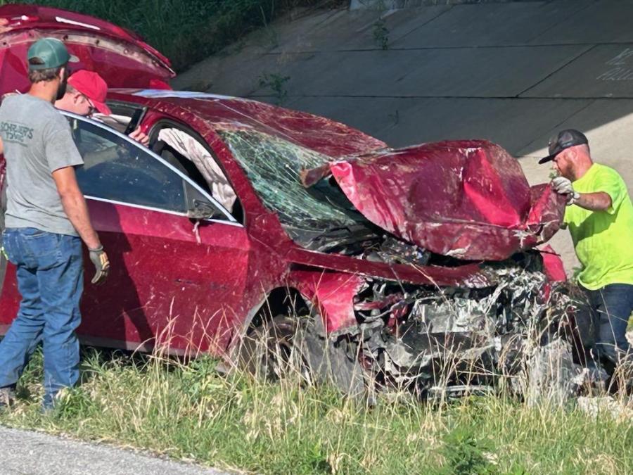 One injured after vehicle rollover & fire, near Carterville