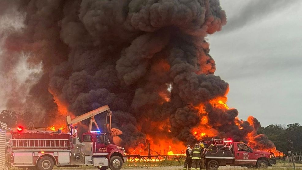 Two minor injuries reported in Sasakwa tank battery fire