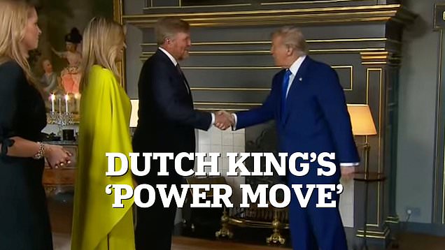 Watch 'power move' between Trump and King of the Netherlands