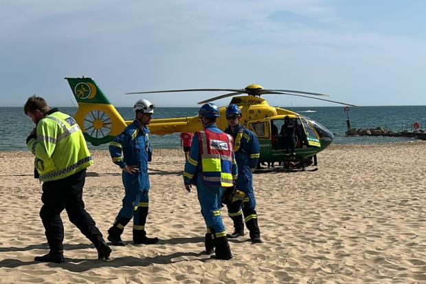 Teenager taken to hospital after air ambulance lands on beach