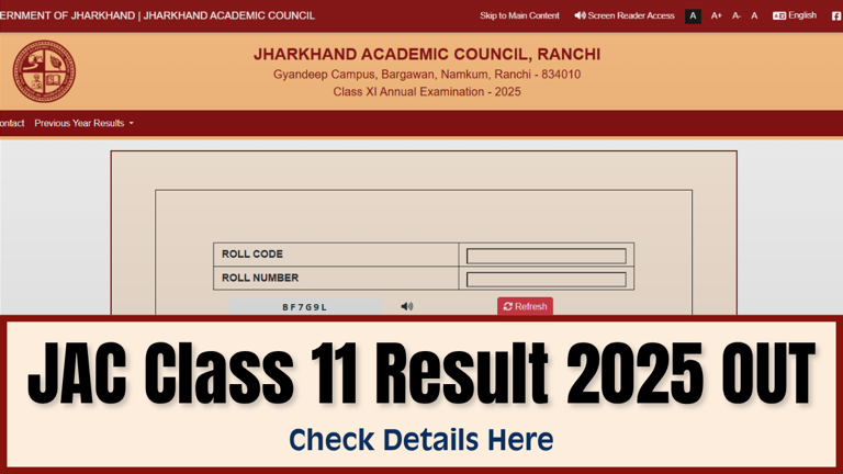 JAC Class 11th Result 2025 OUT: Download Jharkhand Board 11 Result at ...