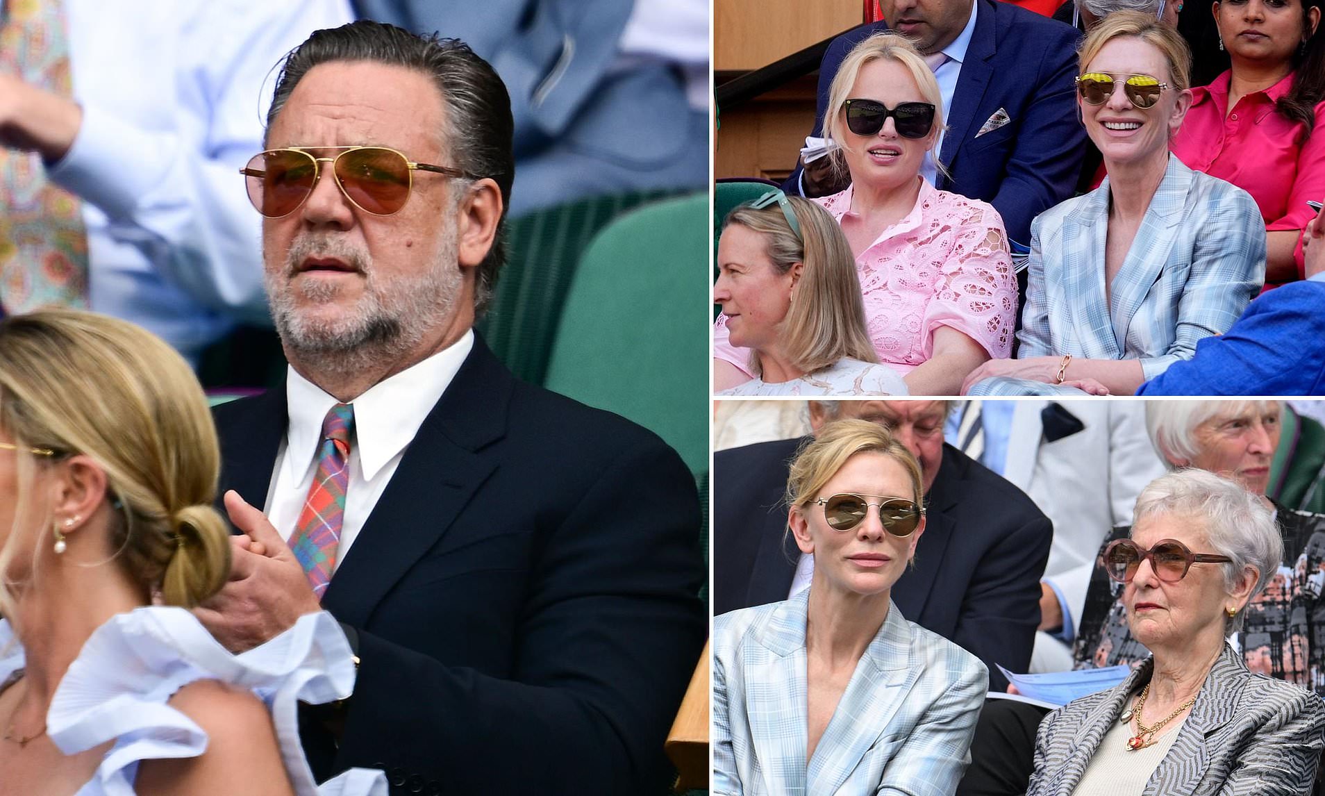 Aussie day at Wimbledon? A-listers Russell Crowe and Cate Blanchett ...