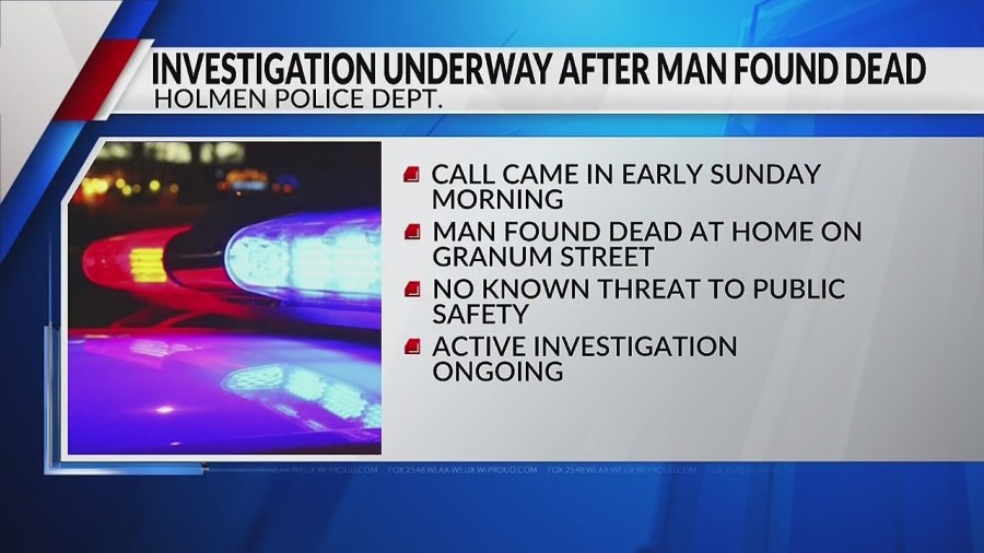 Holmen Police investigating suspicious death
