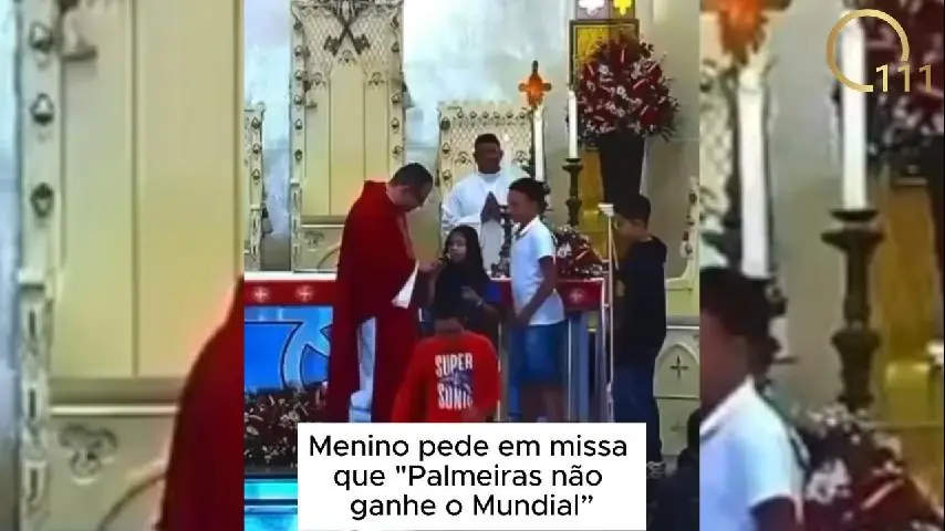 Durante a missa, menino pede ao padre que o Palmeiras não ganhe o Mundial