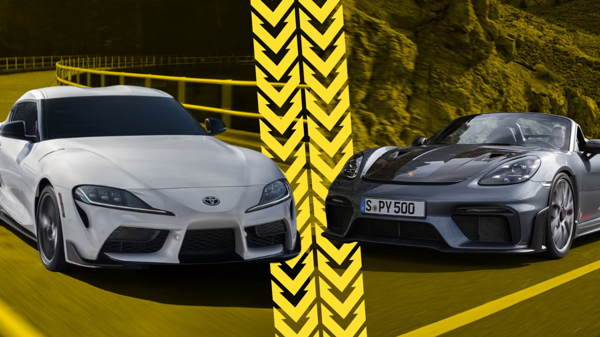 Porsche 718 Spyder RS vs Toyota GR Supra, Precision vs Passion