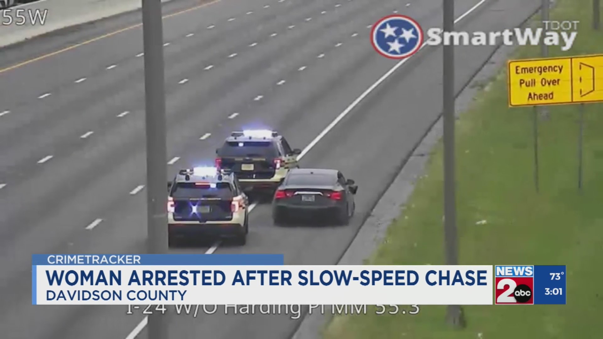 Woman arrested after slow-speed chase on TN roads