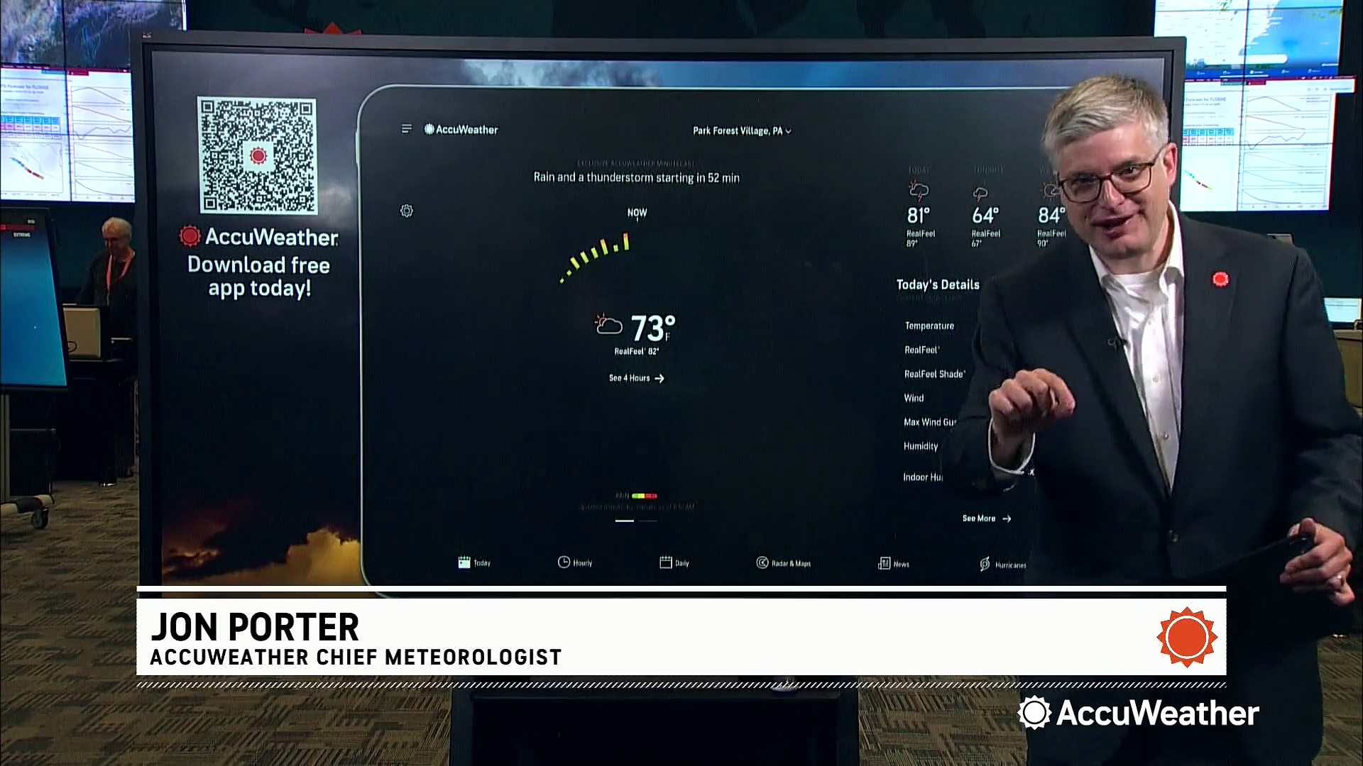 Precise forecasting with MinuteCast® on the free AccuWeather app