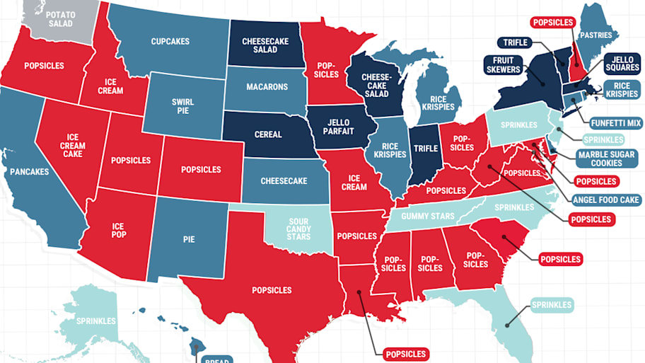 Map Shows the Most Popular Red-White-and-Blue Foods By State