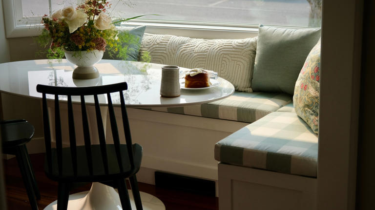 Give A Corner Bench A Much-Needed Cozy Upgrade