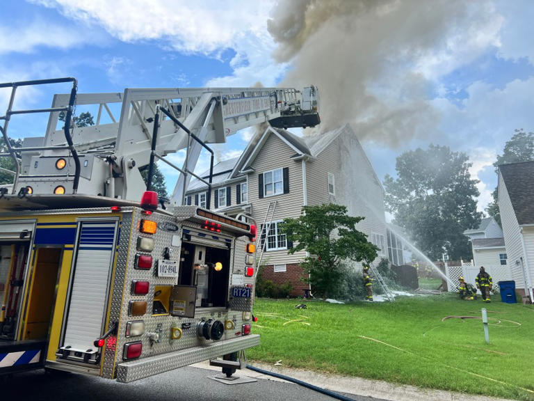WATCH: Lightning strikes Chesterfield home, sparking fire in attic