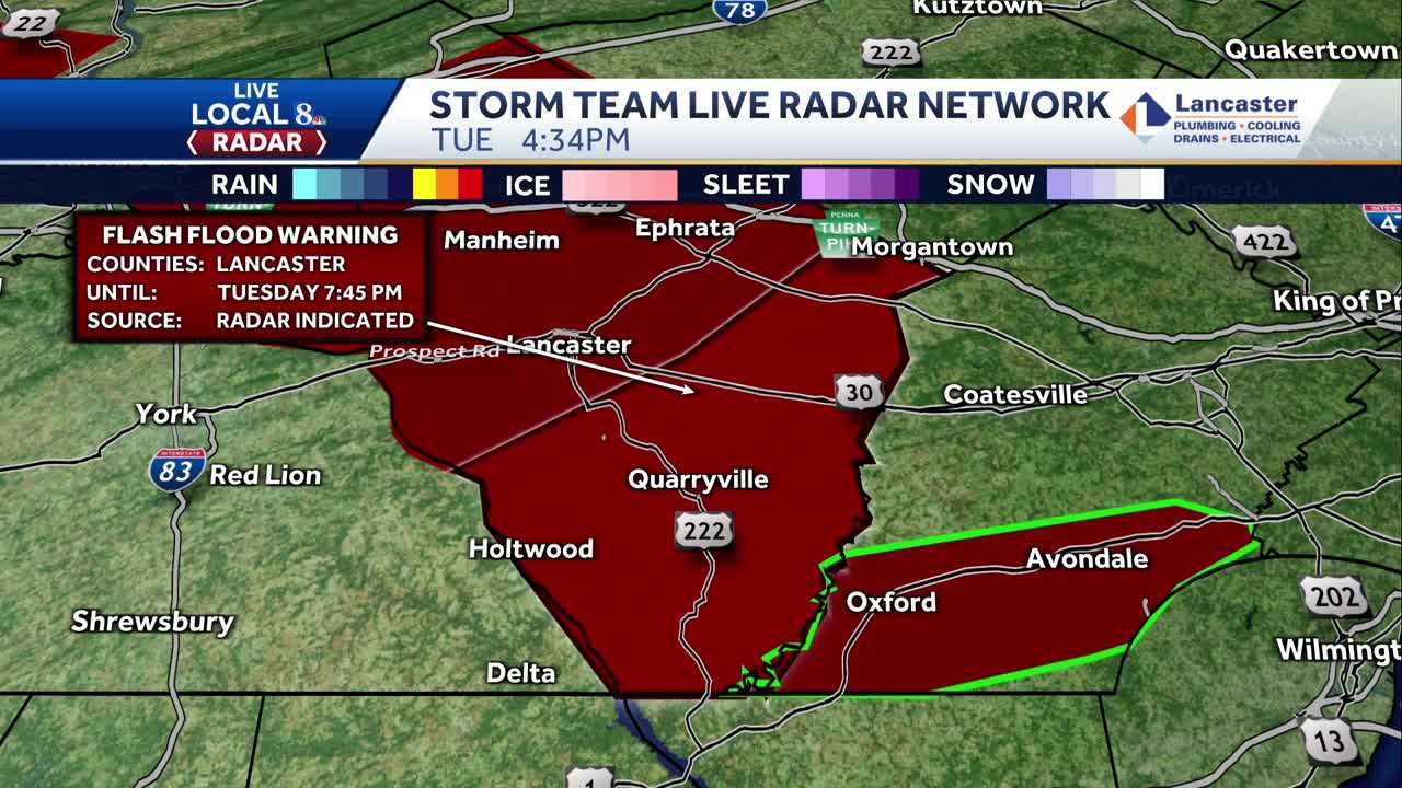 Flash Flood Warning issued for Lancaster County