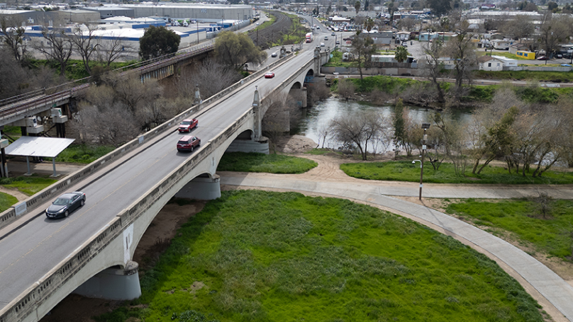 Drone video: Modesto's Seventh Street bridge