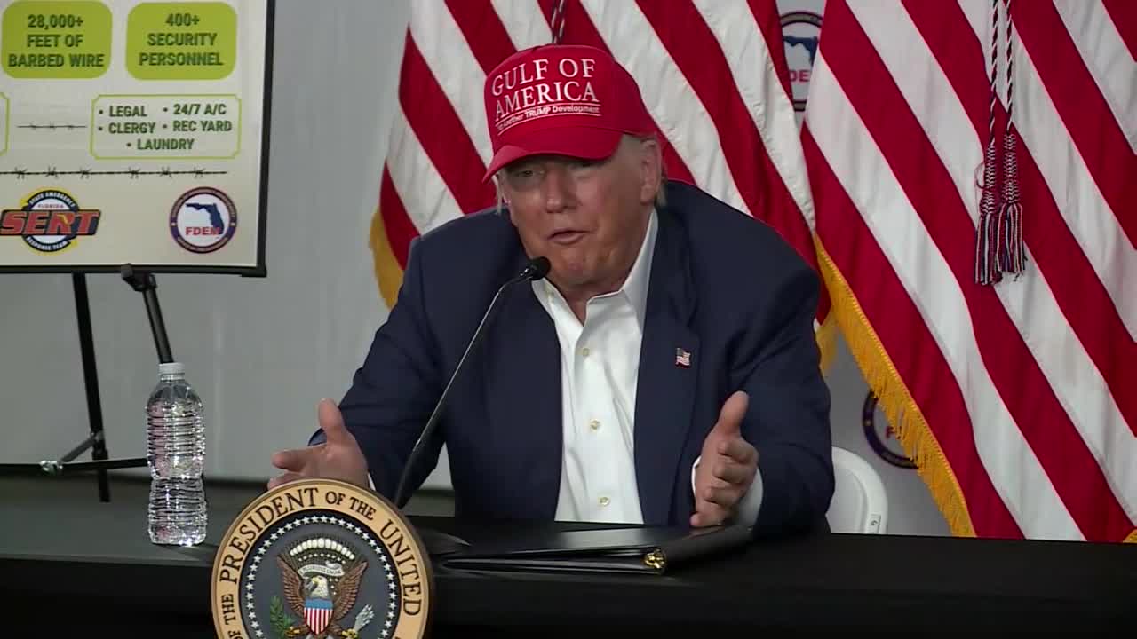 President Trump says Alligator Alcatraz is 'enhancing' the Florida ...