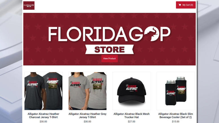 Florida Republicans selling 'Alligator Alcatraz' merchandise