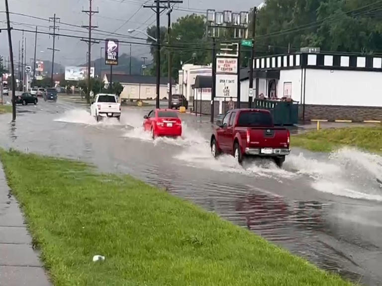 Severe weather causes flash floods, road damage, and fallen trees