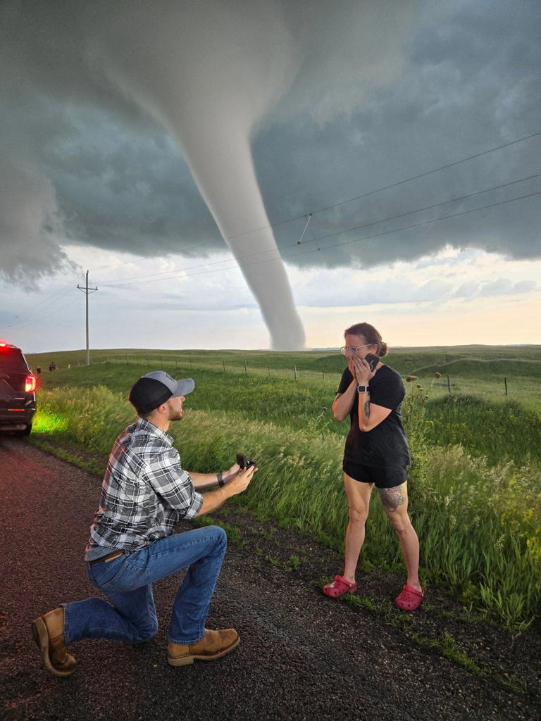 A couple's tornado proposal goes viral: How did it happen?