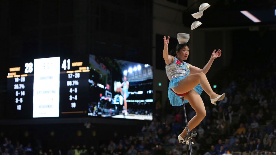 Popular unicycle performer Red Panda injured at halftime of WNBA game