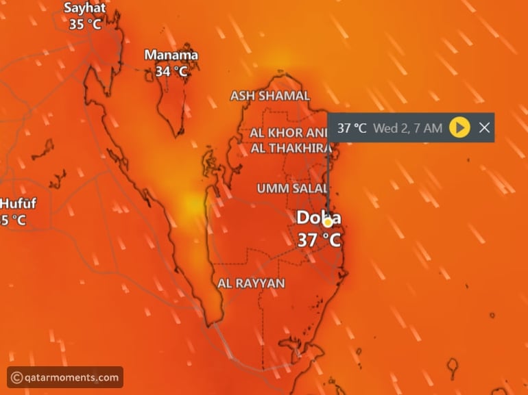 Highs of 43°C & Strong Breezes: Doha, Qatar Weather, July 2