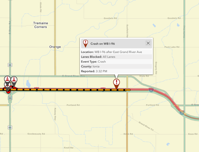 2 dead in multi-truck crash on I-96 near Portland