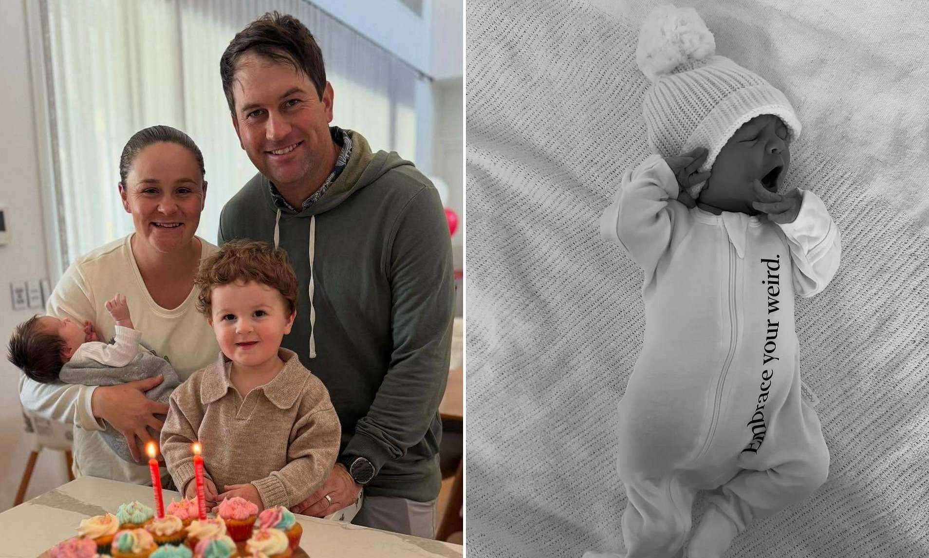 Ash Barty shows her fans the first pic of her newborn baby girl with ...