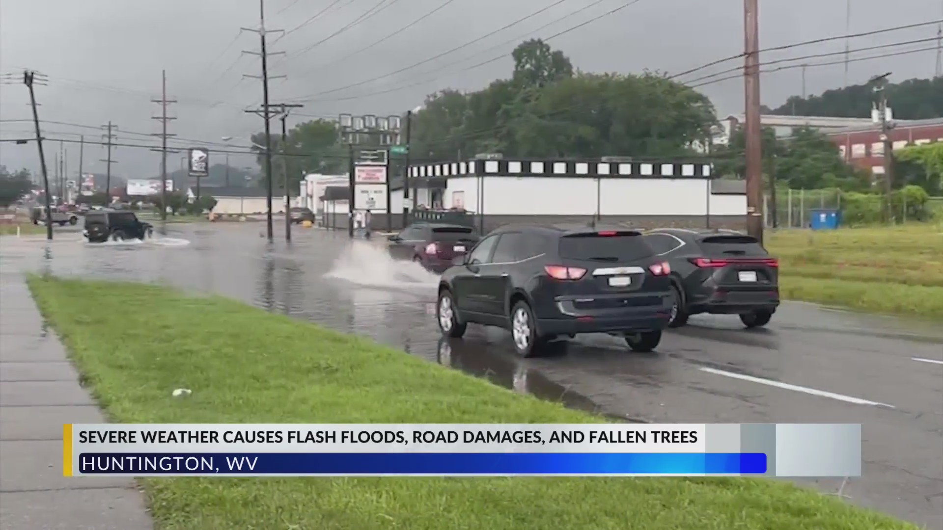 Severe weather causes flash floods, road damage, and fallen trees