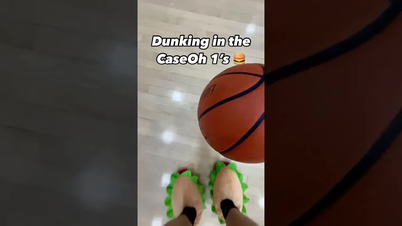 caseoh dunking in burger shoes