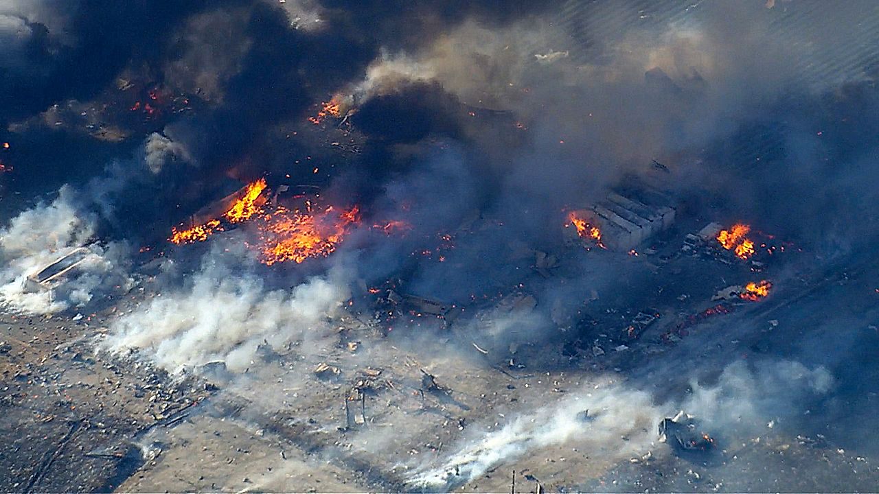 Evacuations in California as fireworks facility burns and explodes