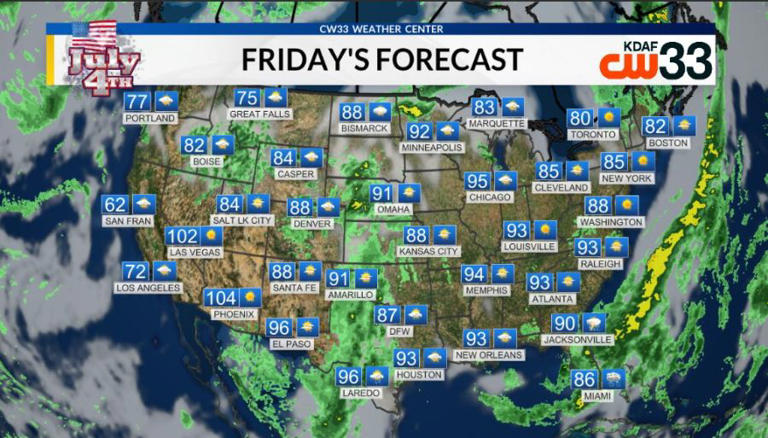 July 4th forecast map: Will you have clear skies for fireworks?