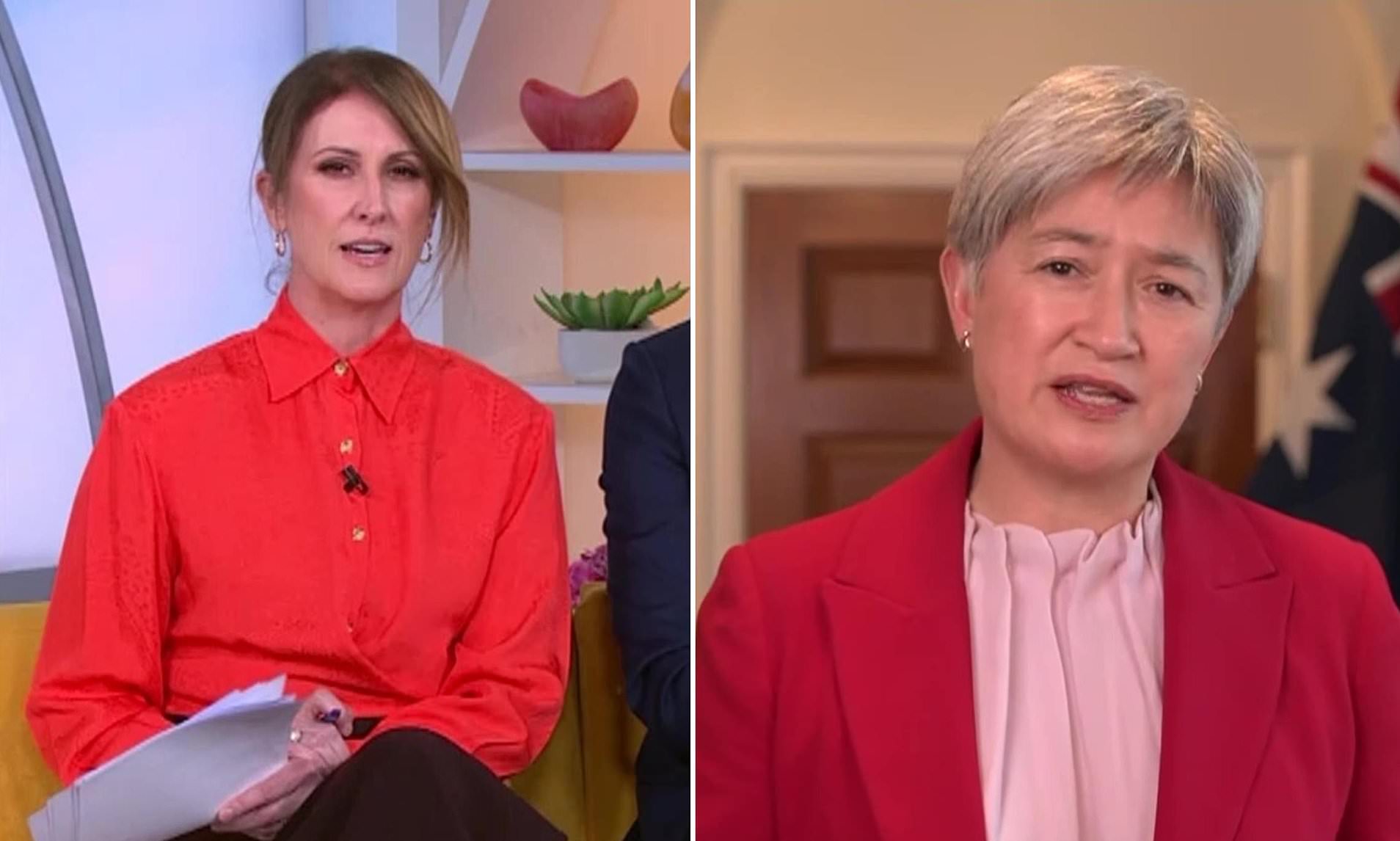Penny Wong calls out Nat Barr on live TV in heated discussion on AUKUS ...