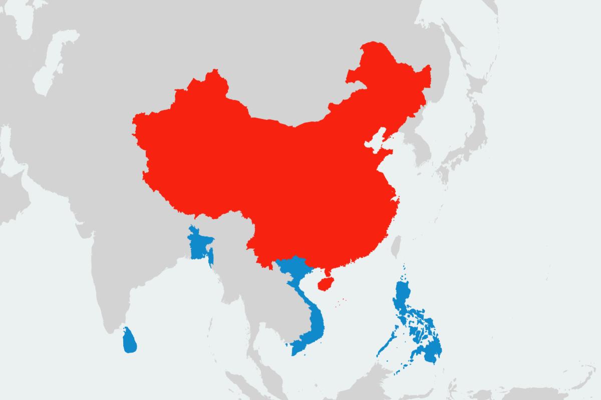Asia map shows US Coast Guard ships given to China's neighbors