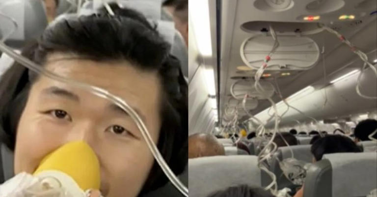 Passengers wear oxygen masks as Boeing Dreamliner plunges 26,000 ft mid ...