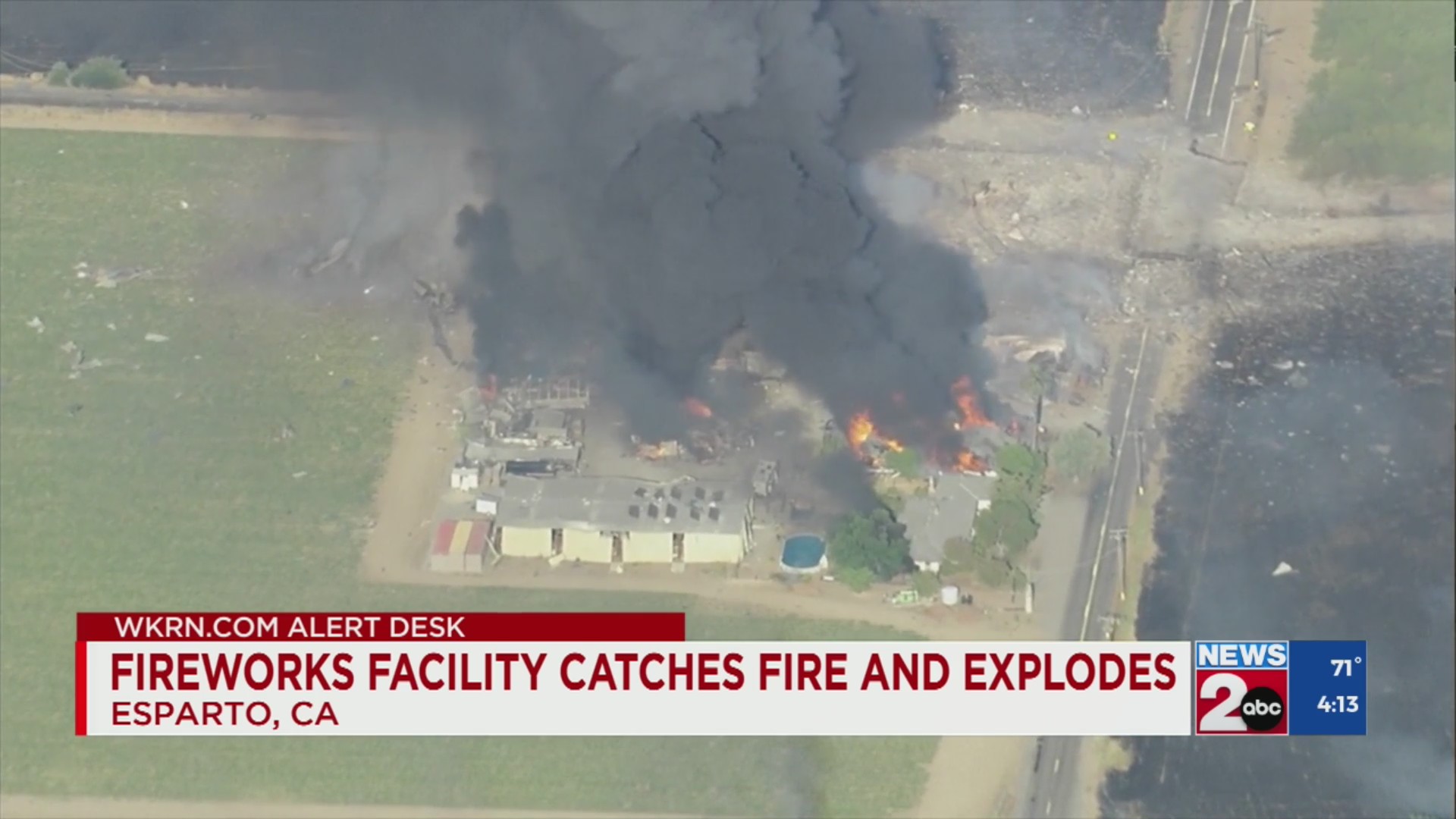 Fireworks facility catches fire and explodes