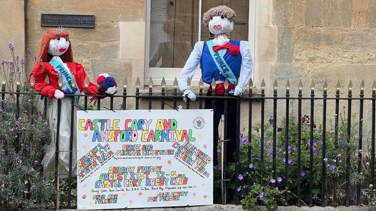 Famous faces turned into scarecrows for town event