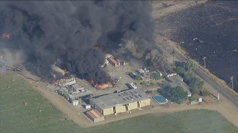 Explosion at California fireworks site sets off massive fire