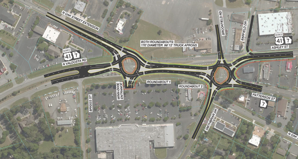 GDOT announces $16 million contract to build double roundabouts in Valdosta